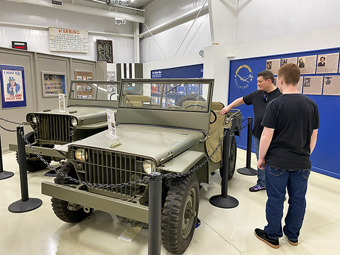 Visitors examining these rugged military workhorses might not realize they're touching the same steering wheels that once guided troops through history's most pivotal moments. 