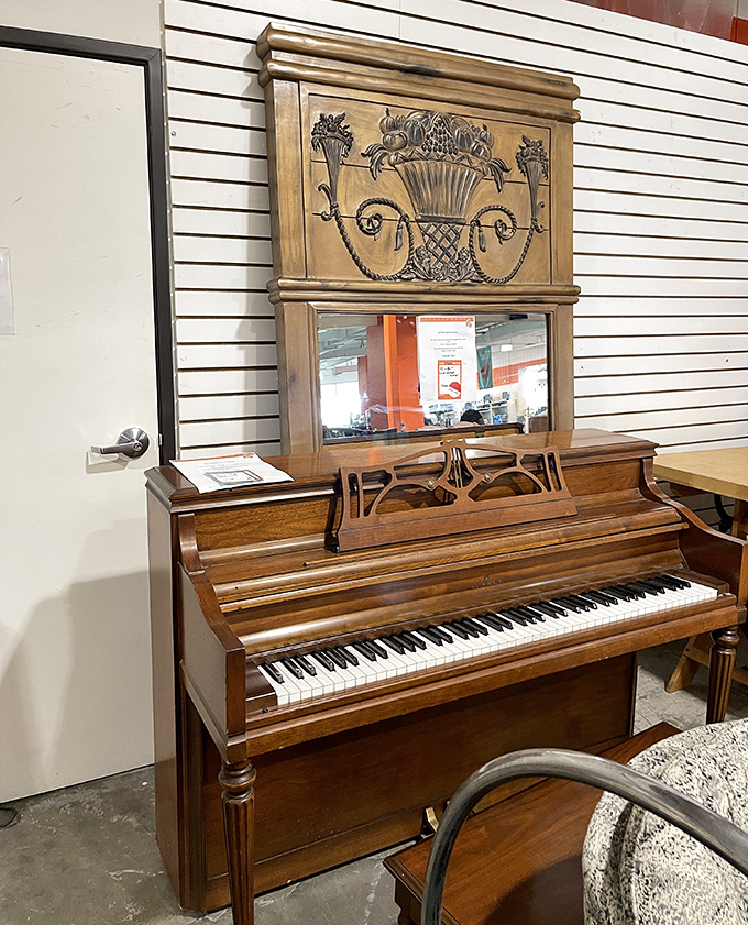 Not just any piano&mdash;a conversation piece with history in its keys. Imagine the cocktail parties where this beauty once provided the soundtrack.