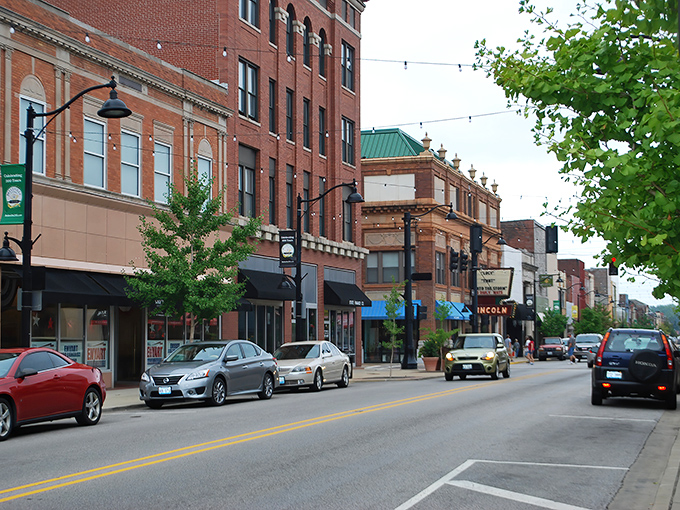 Belleville's Merchant Street welcomes with open arms. Those brick facades have witnessed generations of community life unfolding beneath them.