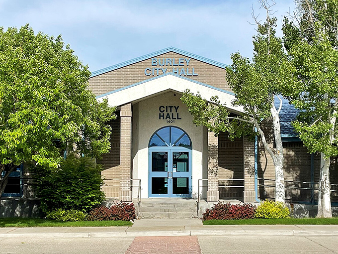 Burley's stately City Hall reflects the town's historic roots and commitment to maintaining its charming character.