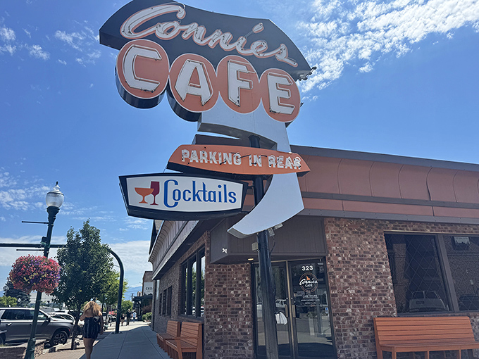 Connie's neon sign has lit up countless Sandpoint evenings. The "Cocktails" arrow points to happiness after a long day.
