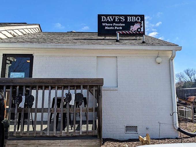Dave's BBQ sign tells no lies&mdash;when passion meets pork, magical things happen on your plate.