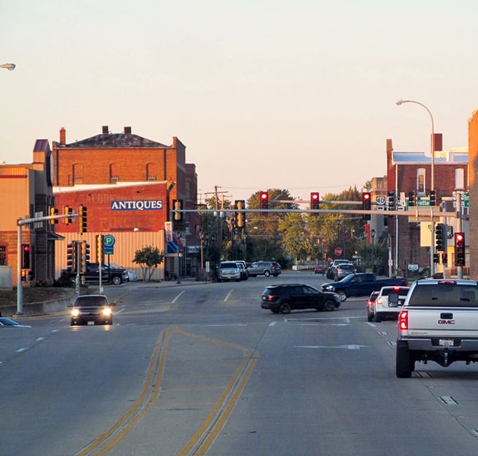 Effingham's downtown golden light reminds us that beautiful sunsets come free with every affordable apartment lease here, my friend.