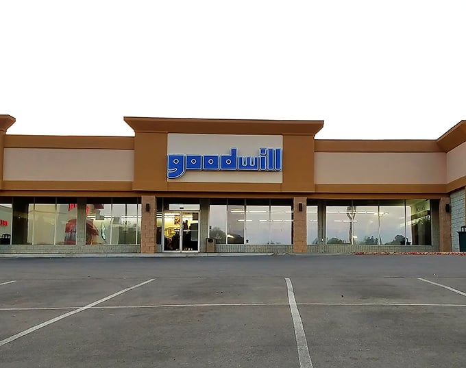 Goodwill's iconic blue logo promises more than just bargains &ndash; it's a gateway to community support through secondhand shopping.