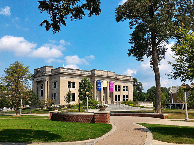 Greencastle's elegant architecture houses affordable living options near DePauw University. Culture meets economy!