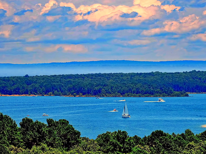 Fifty shades of blue! Greers Ferry Lake offers a symphony of colors that makes even amateur photographers look like they know what they're doing.