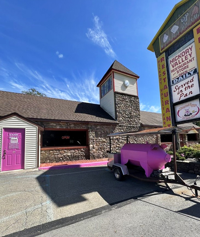 That pink pig outside Hickory Valley Farm Restaurant isn't just cute &ndash; it's a delicious promise of what awaits inside.