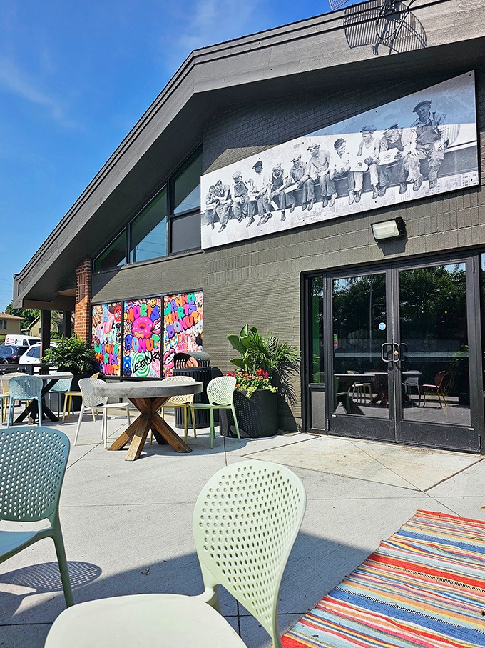 Modern meets whimsical at Hurts - that sleek exterior can't contain all the creative energy inside. 