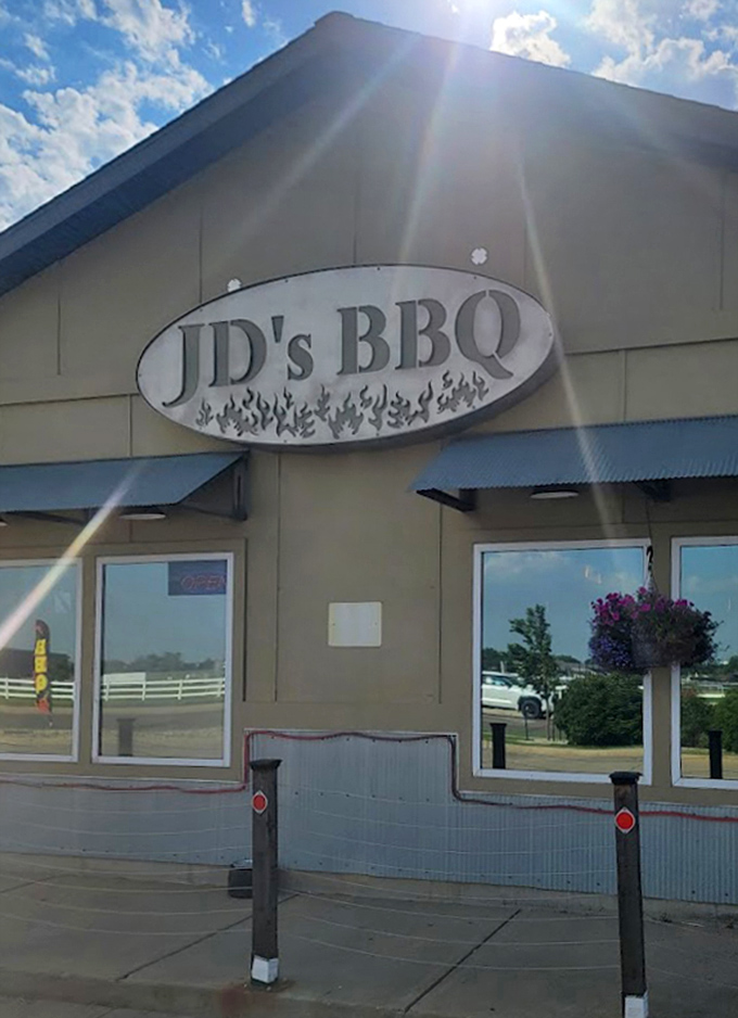JD's BBQ's sunlit exterior looks like the kind of place where calories don't count and napkins are mandatory.