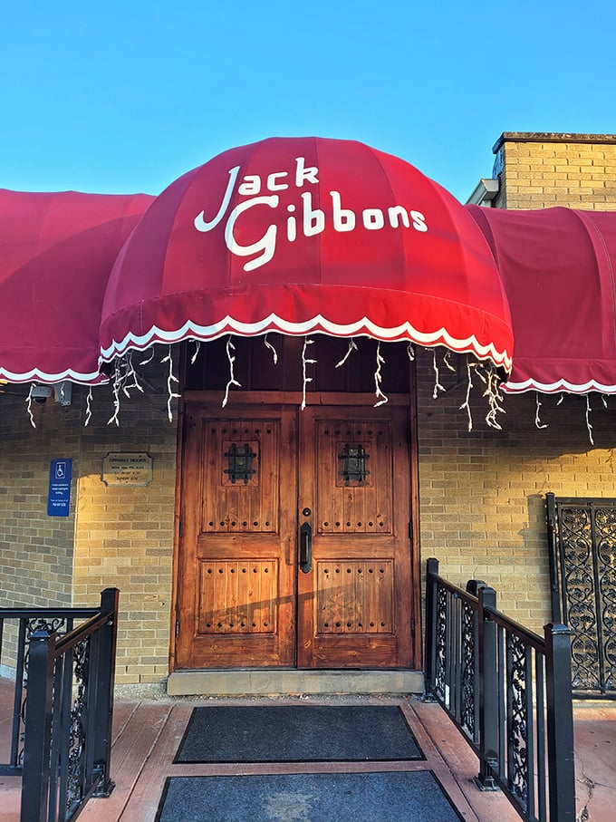 That red awning isn't just decoration &ndash; it's a promise of the meaty magnificence waiting inside.