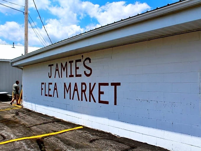 Jamie's Flea Market: where the simple white building hides a wonderland of potential treasures and unexpected finds.