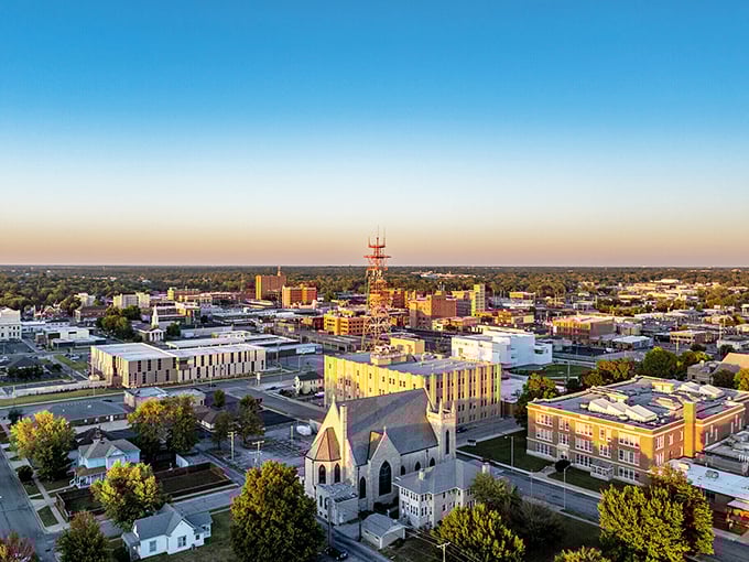 Joplin's downtown stretches toward the horizon with promise. The kind of Main Street that Norman Rockwell would have loved to paint.
