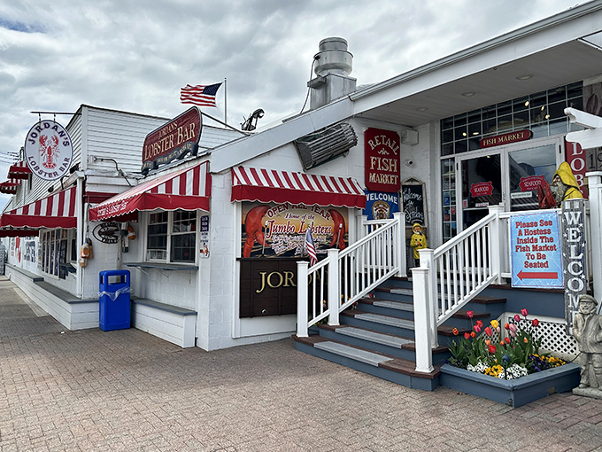 Those red and white stripes aren't just charming&mdash;they're marking the spot where lobster rolls reach their full, glorious potential.