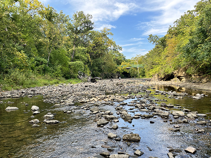 Kankakee River flows with the unhurried pace of a Sunday afternoon. Water and sky competing for the bluest blue ribbon.