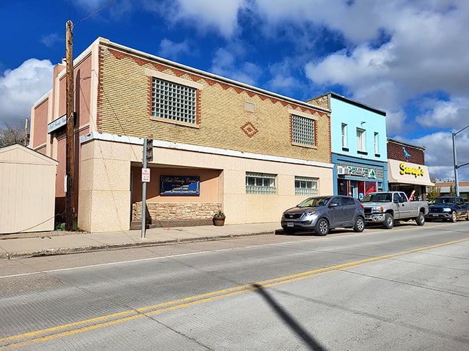 Kemmerer's colorful storefronts stand like a budget-friendly rainbow&mdash;where pastel buildings house businesses that respect your wallet.