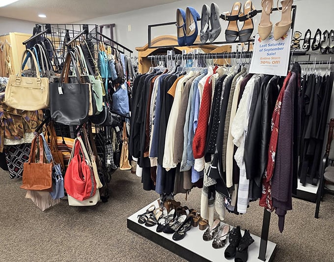 The bright red building stands like a beacon for bargain hunters searching for their next great find.