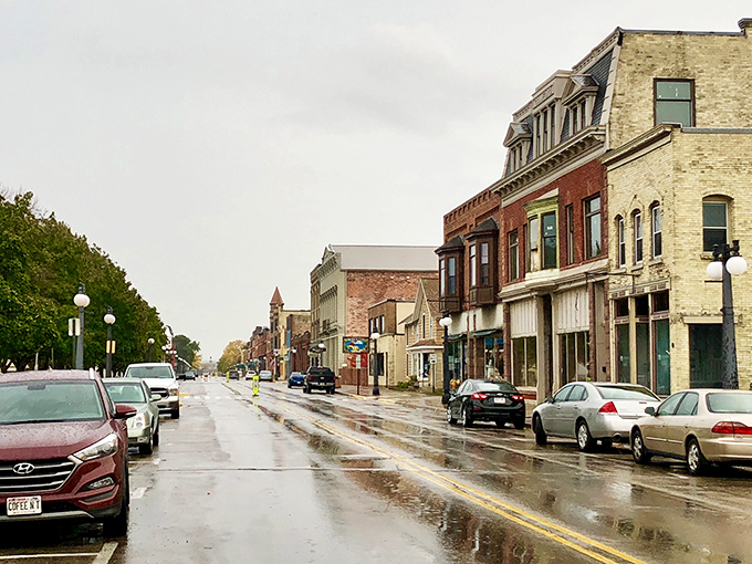 Rain-kissed streets gleam like mirrors, reflecting the timeless appeal of this border town.