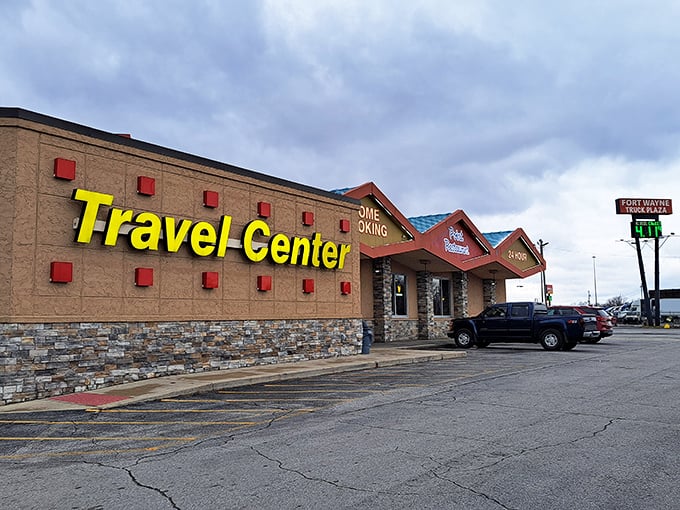 Mom and Pop's Diner sits unassumingly in this travel center, like finding a homemade cookie in a vending machine world.