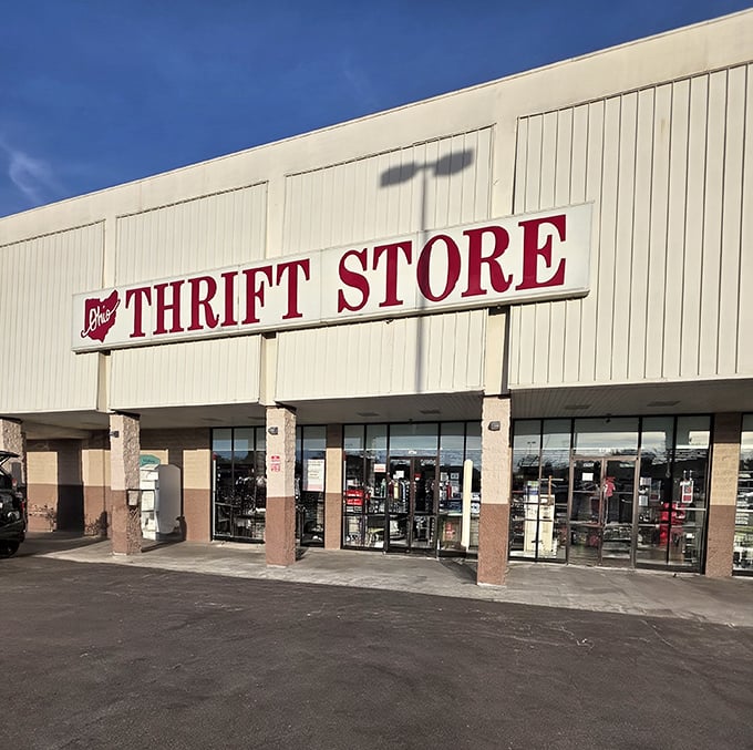 Clean, modern storefront design makes thrift shopping feel like a legitimate retail experience - fancy that.