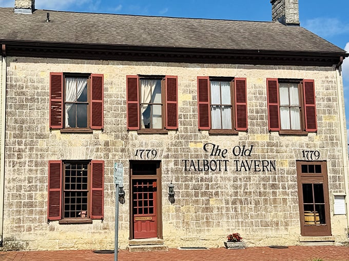 The Old Talbott Tavern's stone walls have witnessed centuries of history – and countless satisfied sighs over perfectly cooked steaks.
