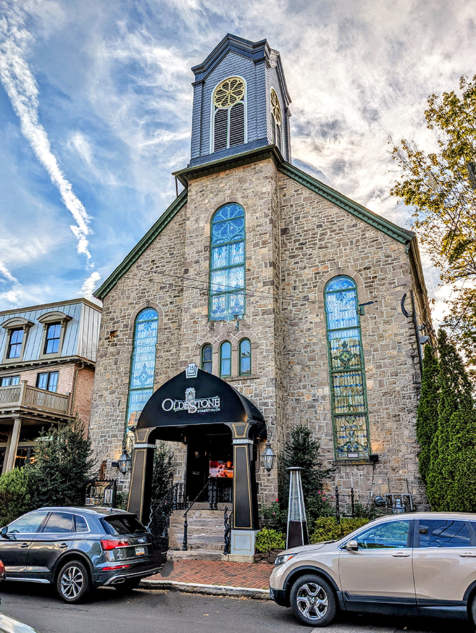 Oldestone's dramatic church conversion &ndash; where stained glass windows now witness the religious experience of perfectly cooked ribeyes.