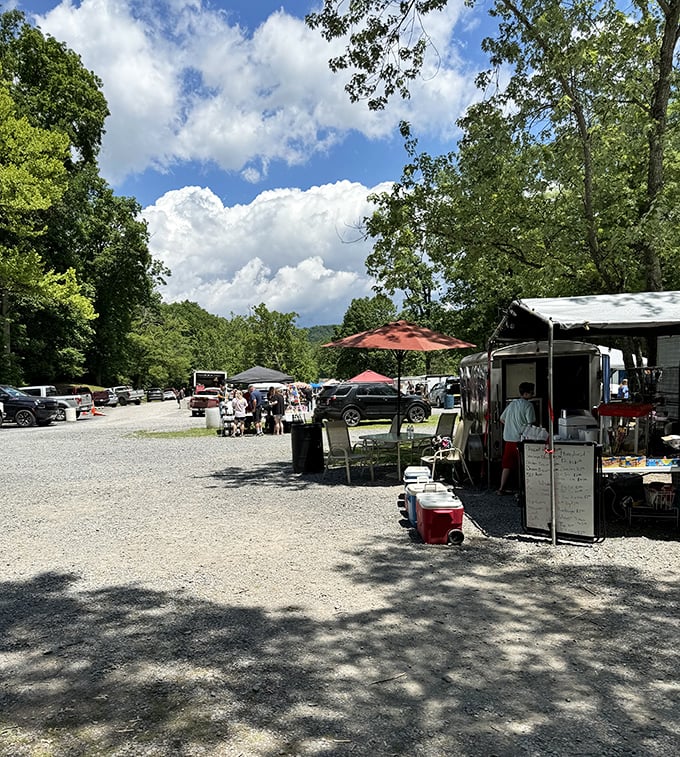 Scenic mountain views make treasure hunting even more enjoyable at this picturesque Harpers Ferry market location.