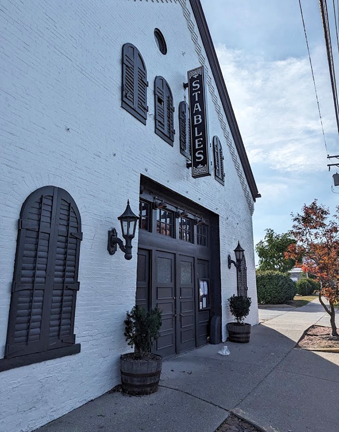 The stable-style architecture sets the perfect stage for where prime cuts meet country charm in downtown Terre Haute.