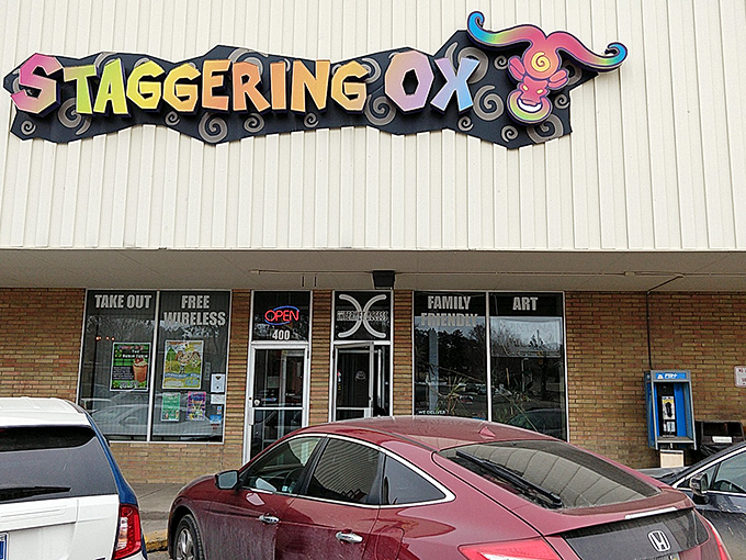 The whimsical Staggering Ox sign hints at the creative sandwich revolution happening inside this Helena favorite.