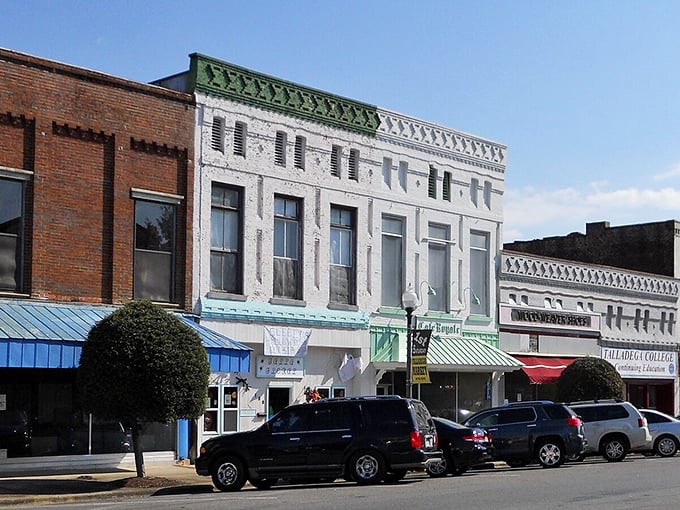Talladega's downtown shops line up like patient soldiers, each storefront holding decades of memories behind those historic brick walls.
