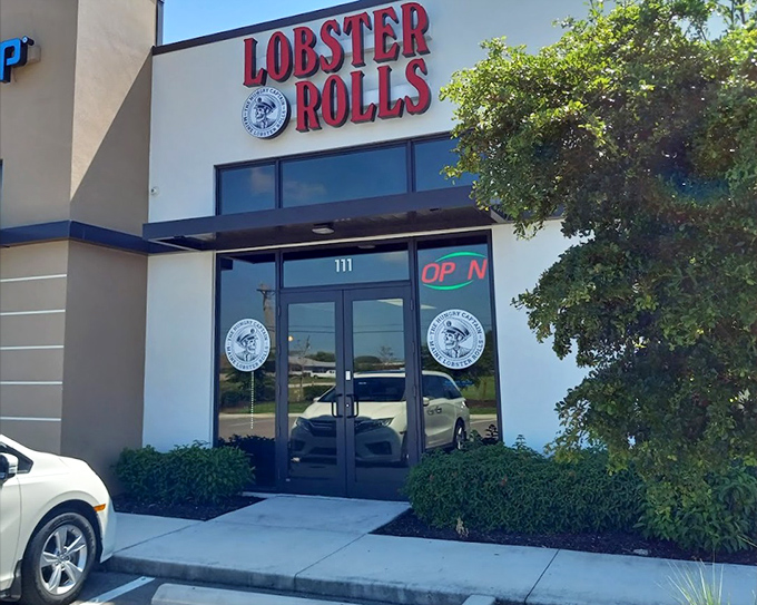 Modern storefront design meets old-school lobster roll craftsmanship in perfect harmony here.