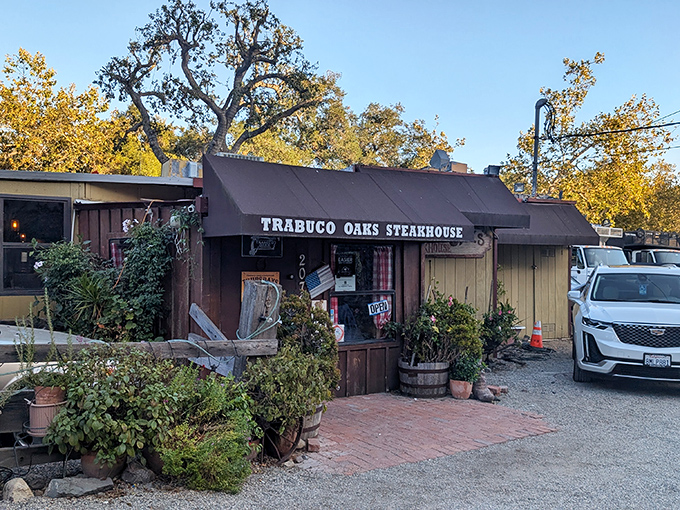 Trabuco Oaks hides among actual oaks, like a delicious secret. Those wooden barrels and rustic charm are your first clue to steak nirvana.