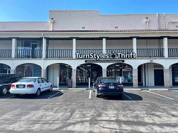 TurnStyles Thrift's charming storefront has a touch of Spanish colonial flair. Shopping with purpose never looked so inviting.