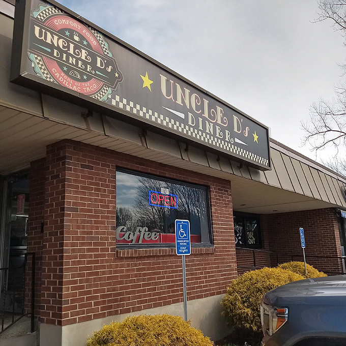 Uncle D's might look unassuming from the outside, but that "OPEN" sign promises comfort food magic within.