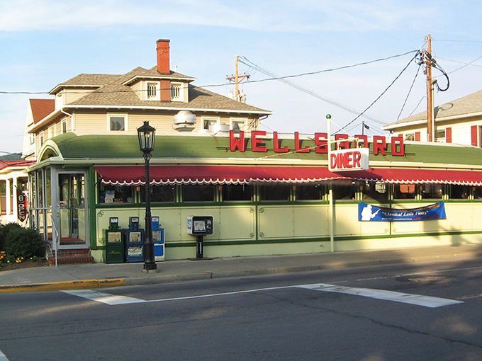 The Wellsboro Diner gleams like a mint-condition classic car—except this beauty serves pie that'll make you weep.