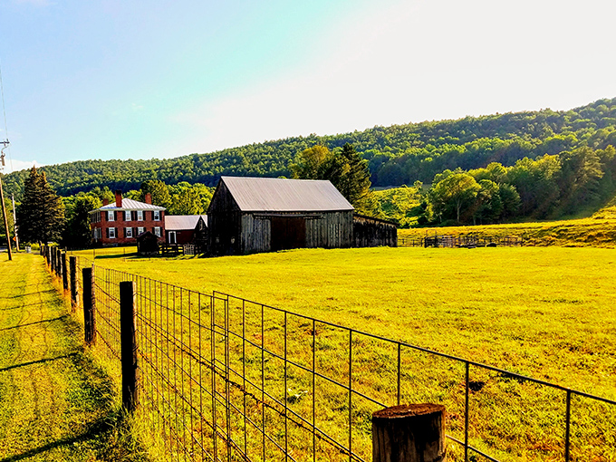 This golden field and weathered barn in Windsor is Vermont's version of a Hollywood set &ndash; except nothing here is pretending.