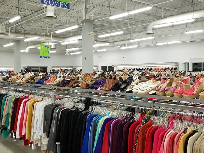 When you see rows of organized clothing like this, you know someone takes their thrift store game very seriously.