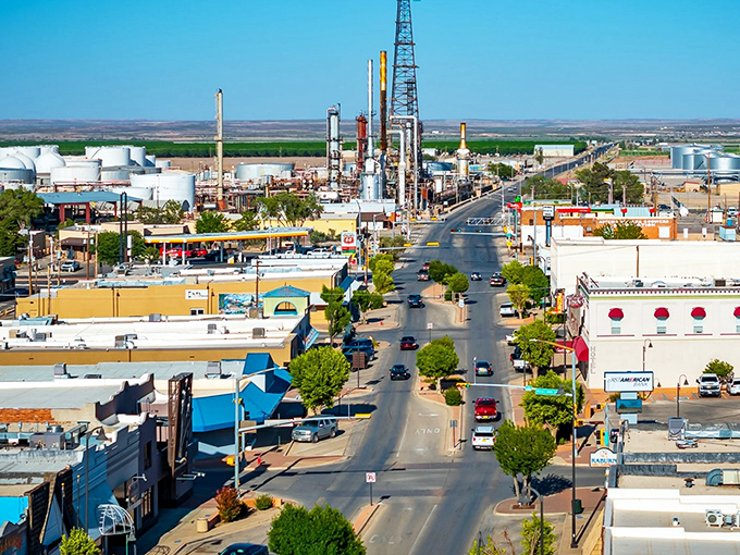 Wide streets and sturdy buildings reflect Artesia's no-nonsense approach to life in New Mexico's petroleum heartland.