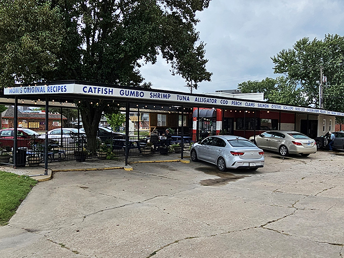 The menu displayed proudly across the front tells you everything you need to know: catfish, gumbo, shrimp&mdash;Southern comfort by way of the sea.