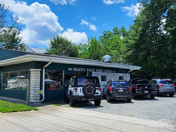 The humble parking lot at Brandi's fills with cars whose owners know that greatness often comes in small packages.