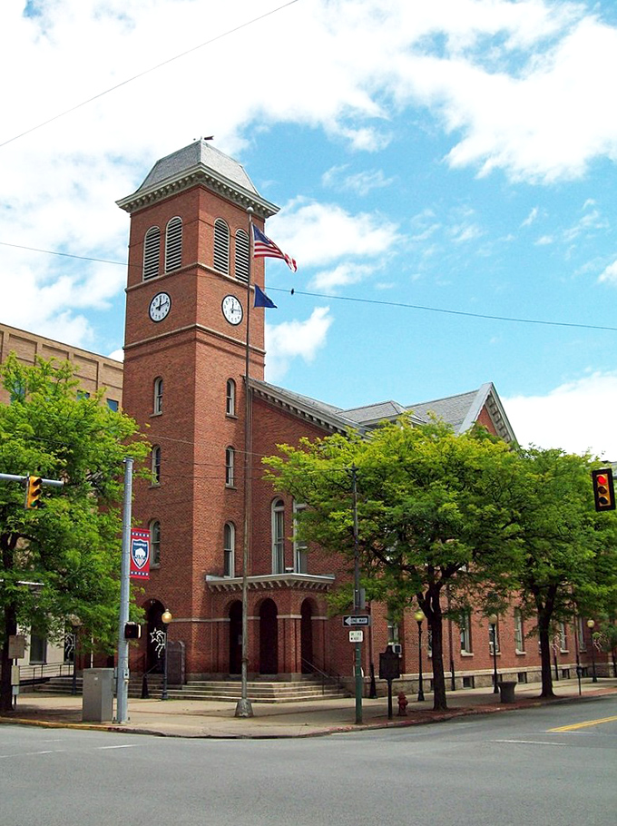 Clearfield's historic municipal building showcases the town's architectural heritage while housing prices remain refreshingly affordable.