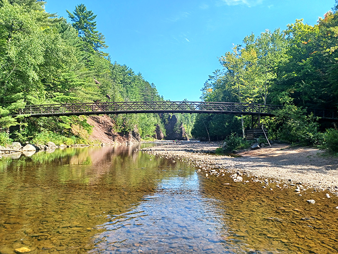 This bridge crosses more than just water&mdash;it's a portal to the kind of serenity that expensive meditation apps try to simulate.