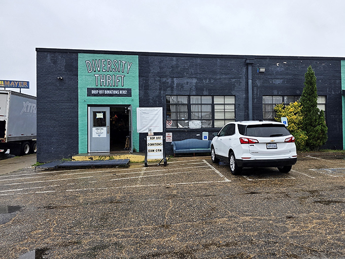The modest entrance to Diversity Thrift belies the wonderland of bargains inside. Good things come in unassuming packages!