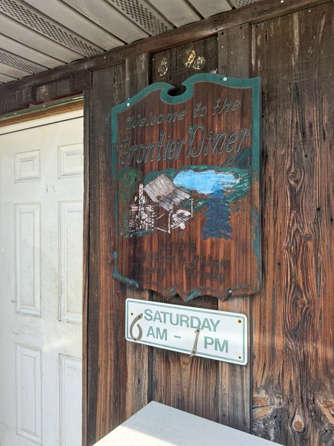 That hand-painted welcome sign tells you everything &ndash; Frontier Diner is about authenticity, not pretense.