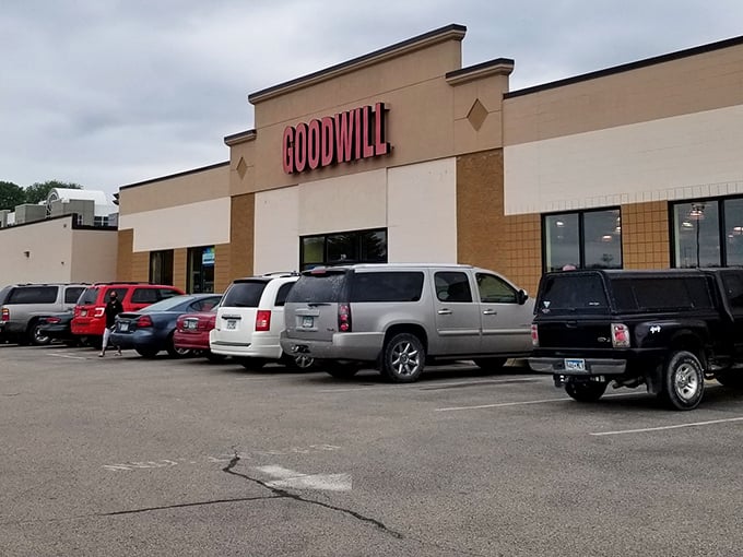 Goodwill's simple exterior hides a world of possibilities inside. Don't judge a thrift store by its facade&mdash;judge it by its vintage t-shirts.