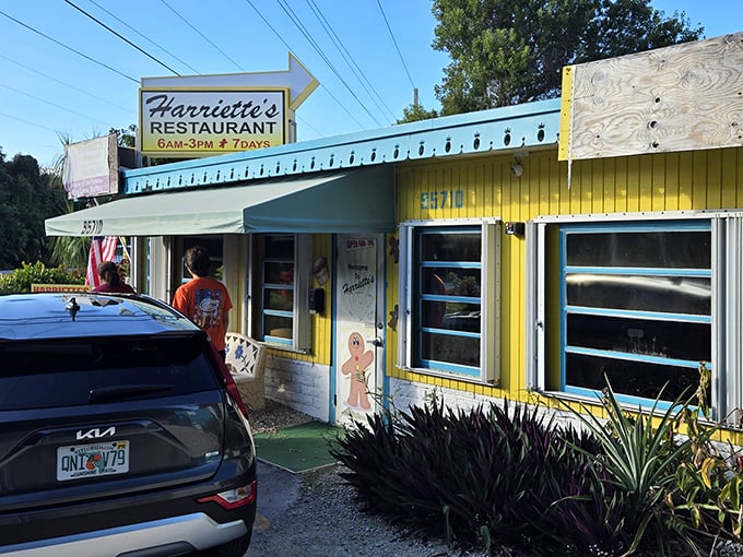 That vintage diner sign promises homestyle cooking, but locals know it's code for "life-changing key lime pie inside."