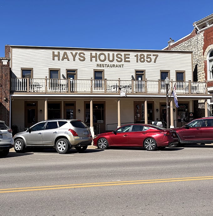 The historic white facade of Hays House has welcomed hungry travelers since before the Civil War. If these walls could talk, they'd say "Order the ribeye!"