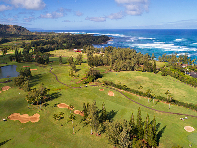 Turtle Bay's championship golf course offers ocean views that'll make you forget your score.