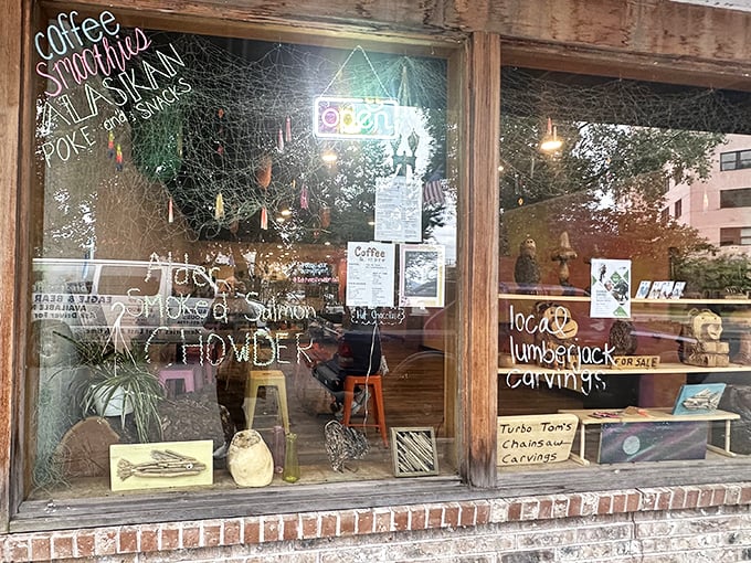 Where the halibut is local, the coffee is strong, and the wooden carvings tell stories of Alaska's rich heritage.