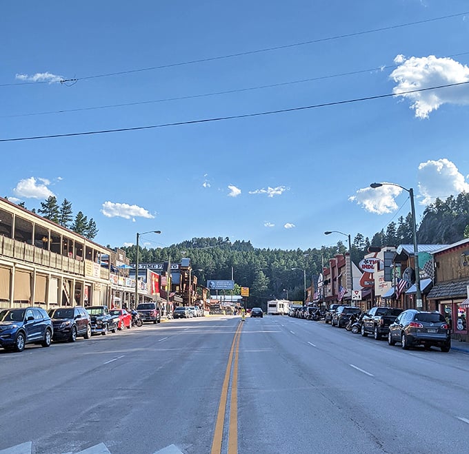 Keystone embraces its Wild West roots with wooden boardwalks and frontier architecture. The perfect prelude to Mount Rushmore's grandeur.