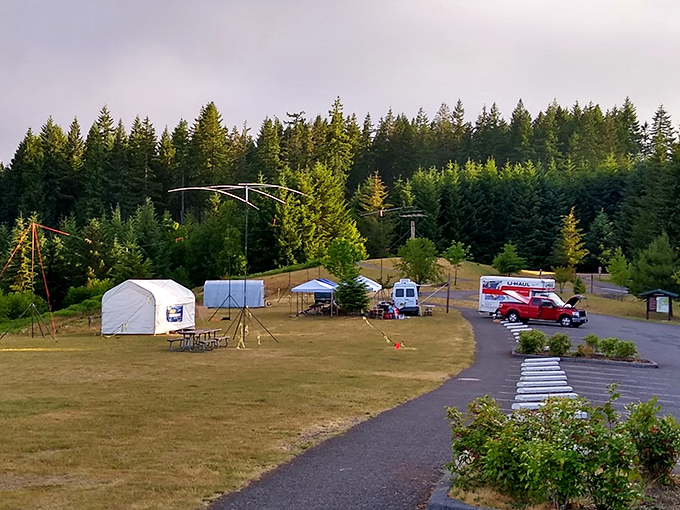 The campground at L.L. Stub Stewart &ndash; where "roughing it" includes paved roads and electrical hookups.